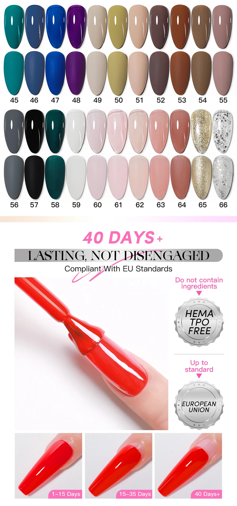 AS Private Label TPO Free Hema Free Gel Polish Set 66 Colors