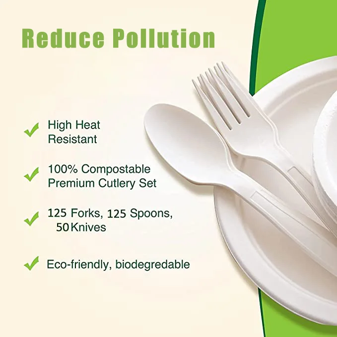 Disposable Compostable Individually Wrapped Heavy Weight Knife Fork ...