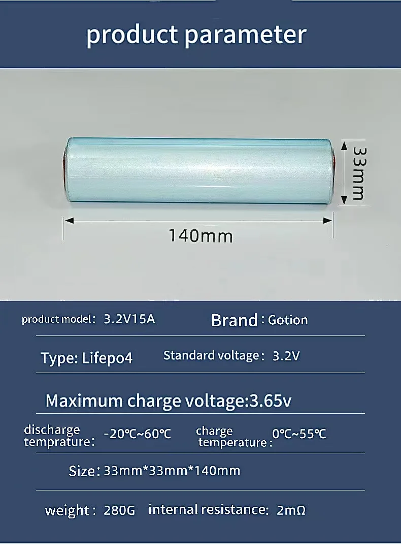 Gotion 33140 Cell Price Lithium Lifepo4 Cylindrical Battery Cell ...