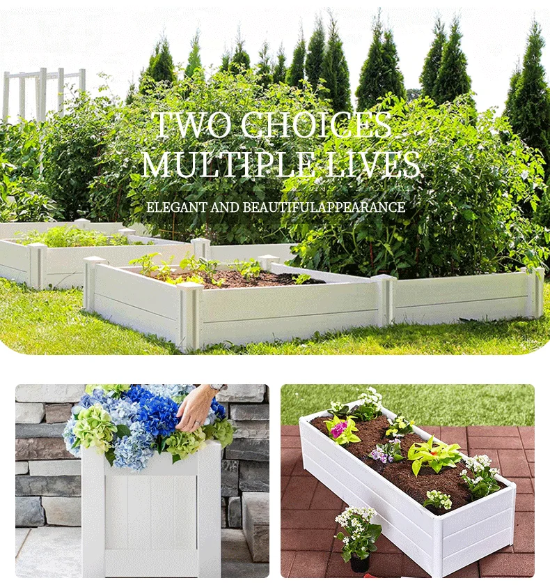Decorative Planter Waterproof Outdoor Pvc Plastic Garden Box Raised ...