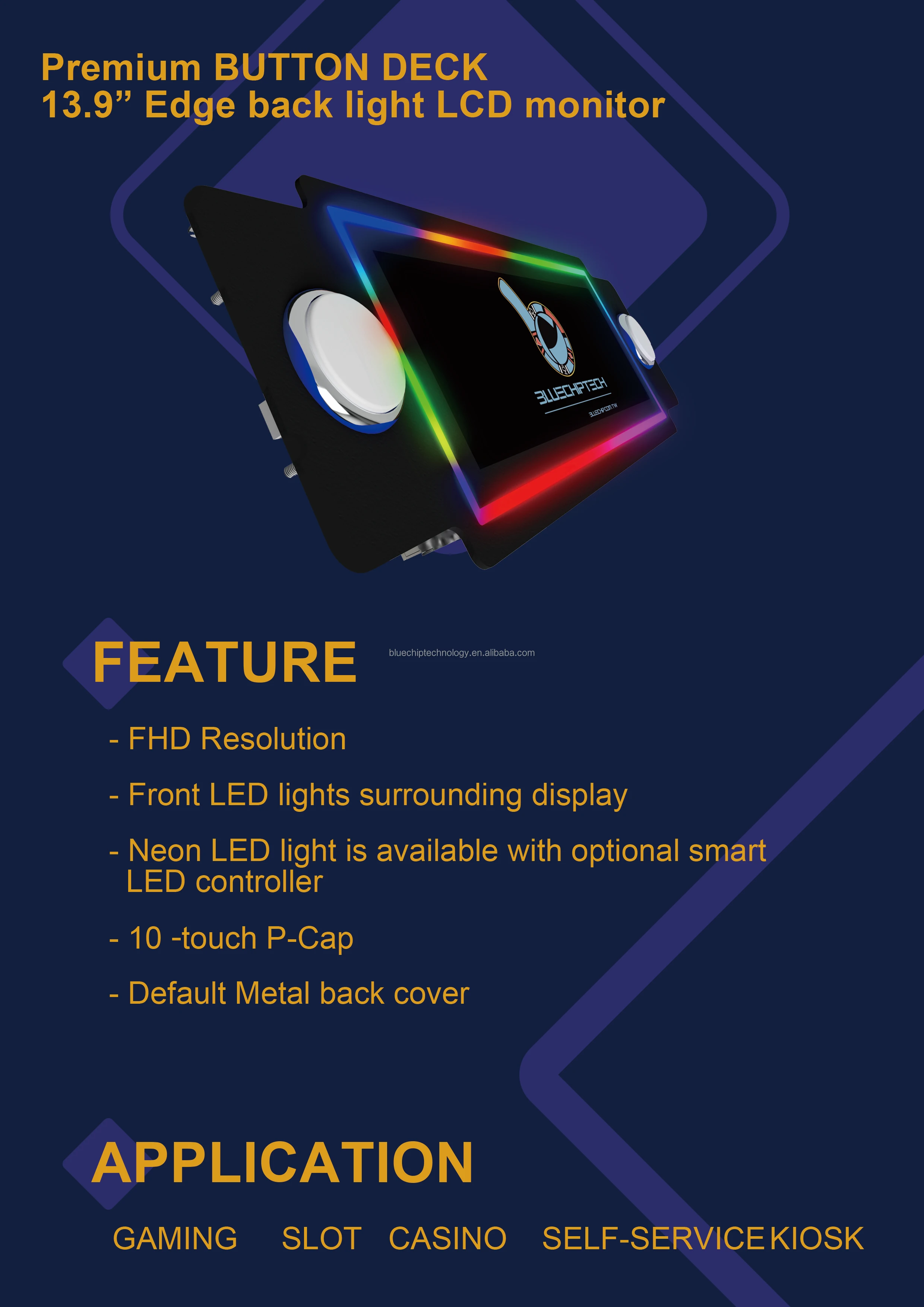 13.9 Inch Flat Button Deck With P-cap Touch Ili2511 Usb And Front ...