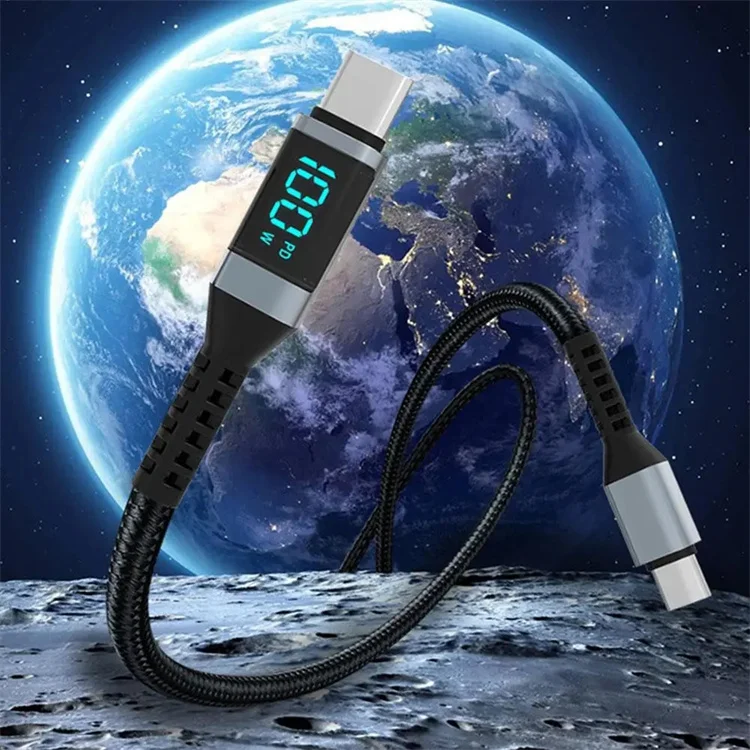 SIDAWOO LED Display 100W USB Type C to USB C Cable for Fast Charging