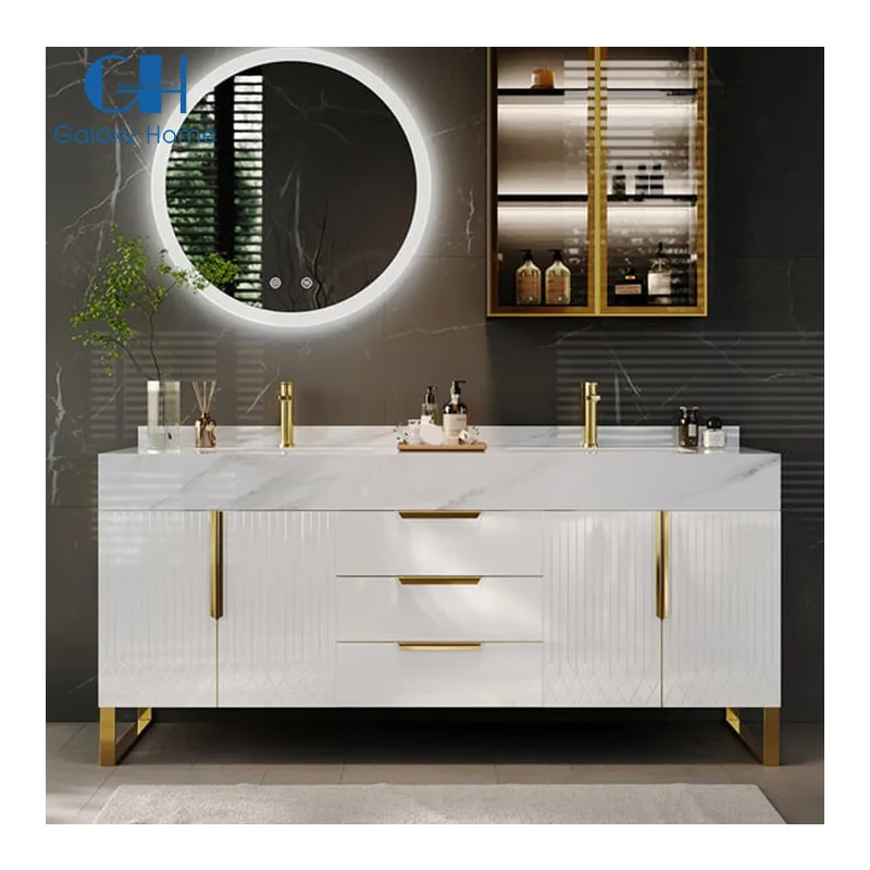 Modern Wooden Panel Bathroom Vanity Cabinet Furniture With Single And ...