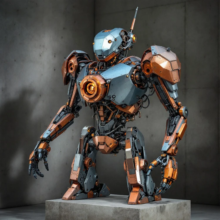 Contemporary Metal Robot Sculpture Life-size Statement Piece For Public ...