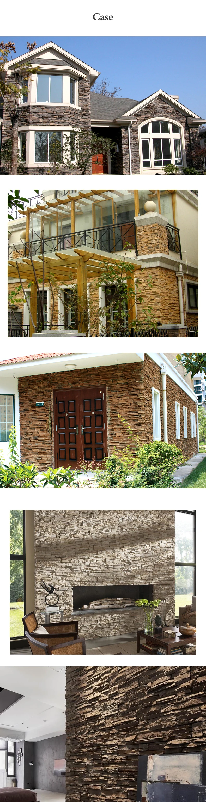 Grey Quartzite Stacked Stone Exterior Wall Veneer Panels Thin Culture ...