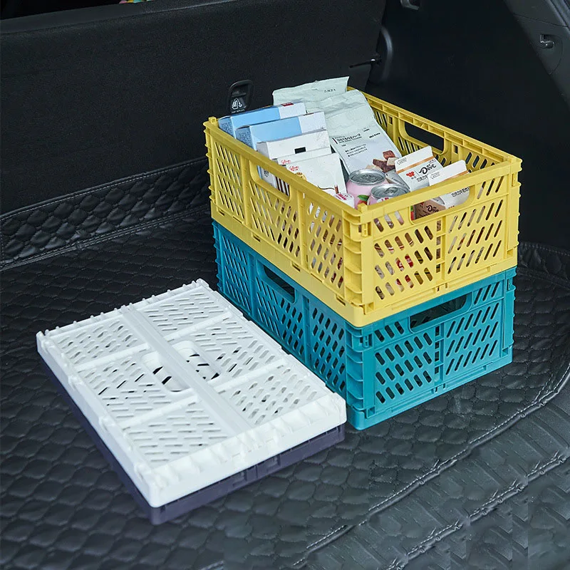 Creative Folding Plastic Storage Basket Multi Functional Desktop Snack ...