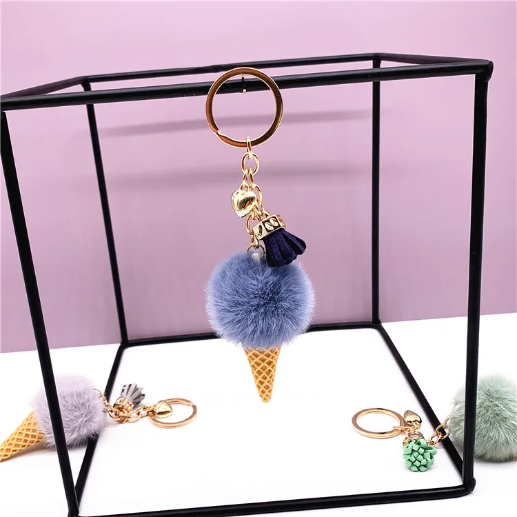 Ice Cream Keychain - Cute Bag Cartoon Plush Pendant