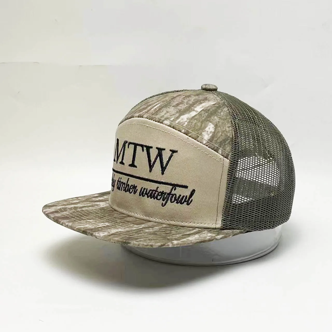 Wholesale Structured Old School Pebble Camo Richardson 168 7-panel Flat ...