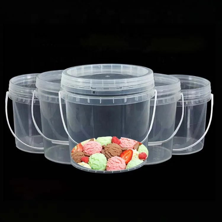 Eco-friendly Clear Plastic Bucket 350ml 500ml 1l 1.5l 4l Durable Food ...