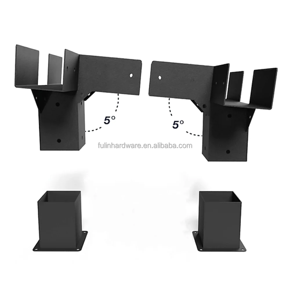 Pergola Bracket Kit - Durable Black Metal Pergola Brackets