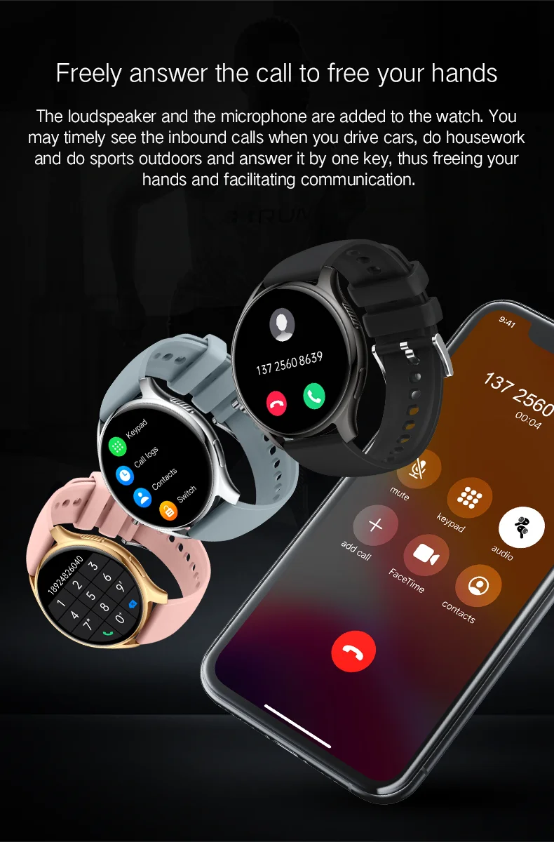 S52M Aosman Talking Watch - Full Screen Touch, IP68 Waterproof