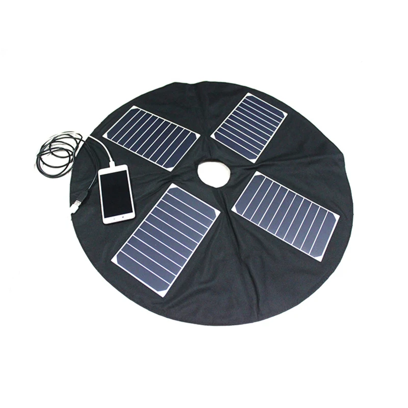 Solar Powered Umbrella - Portable Power Bank & LED Lights