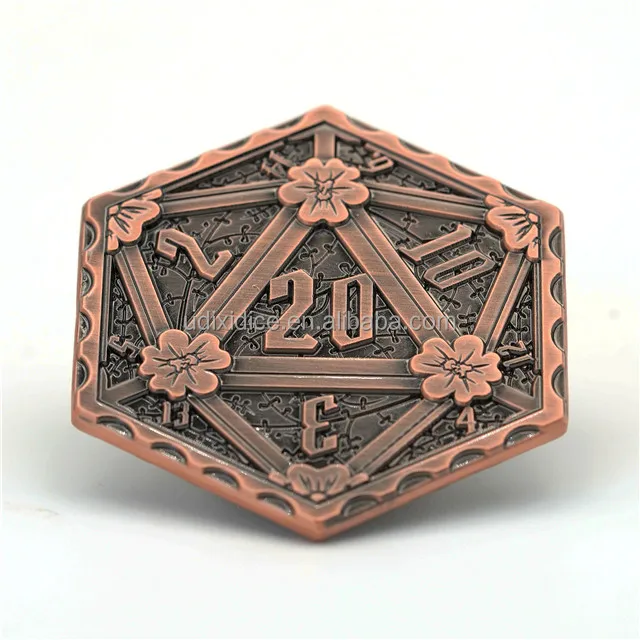 Udixi Metal Dnd D20 Coins Dungeons And Dragons Custom Made D2 Dnd Coins ...