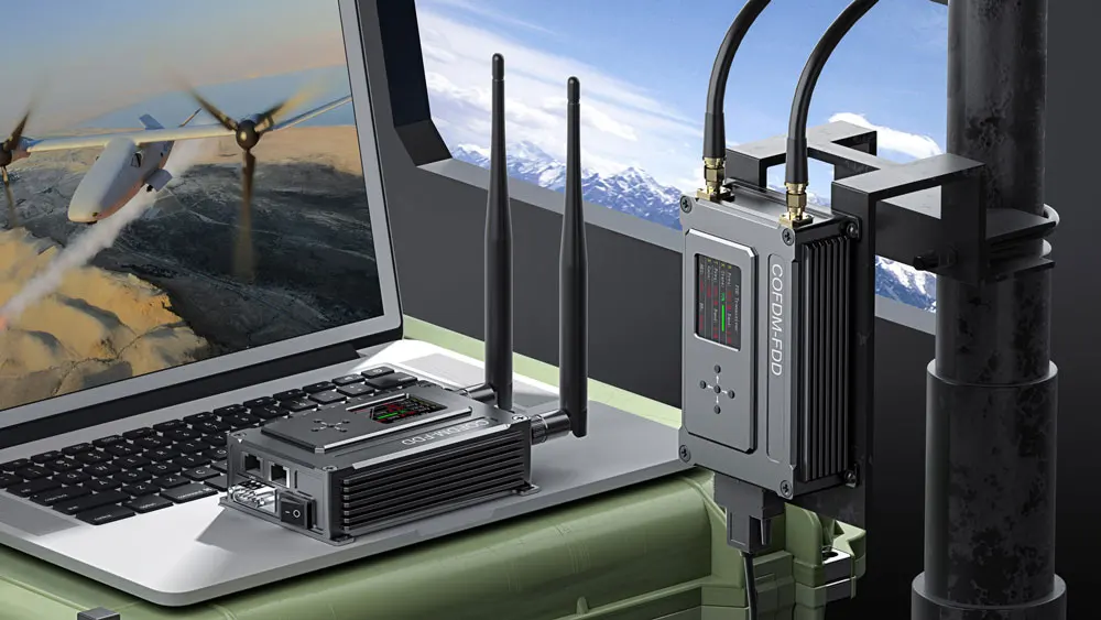 Ethernet Port Microwave Wireless IP Transmission FDD Av Transmitter ...