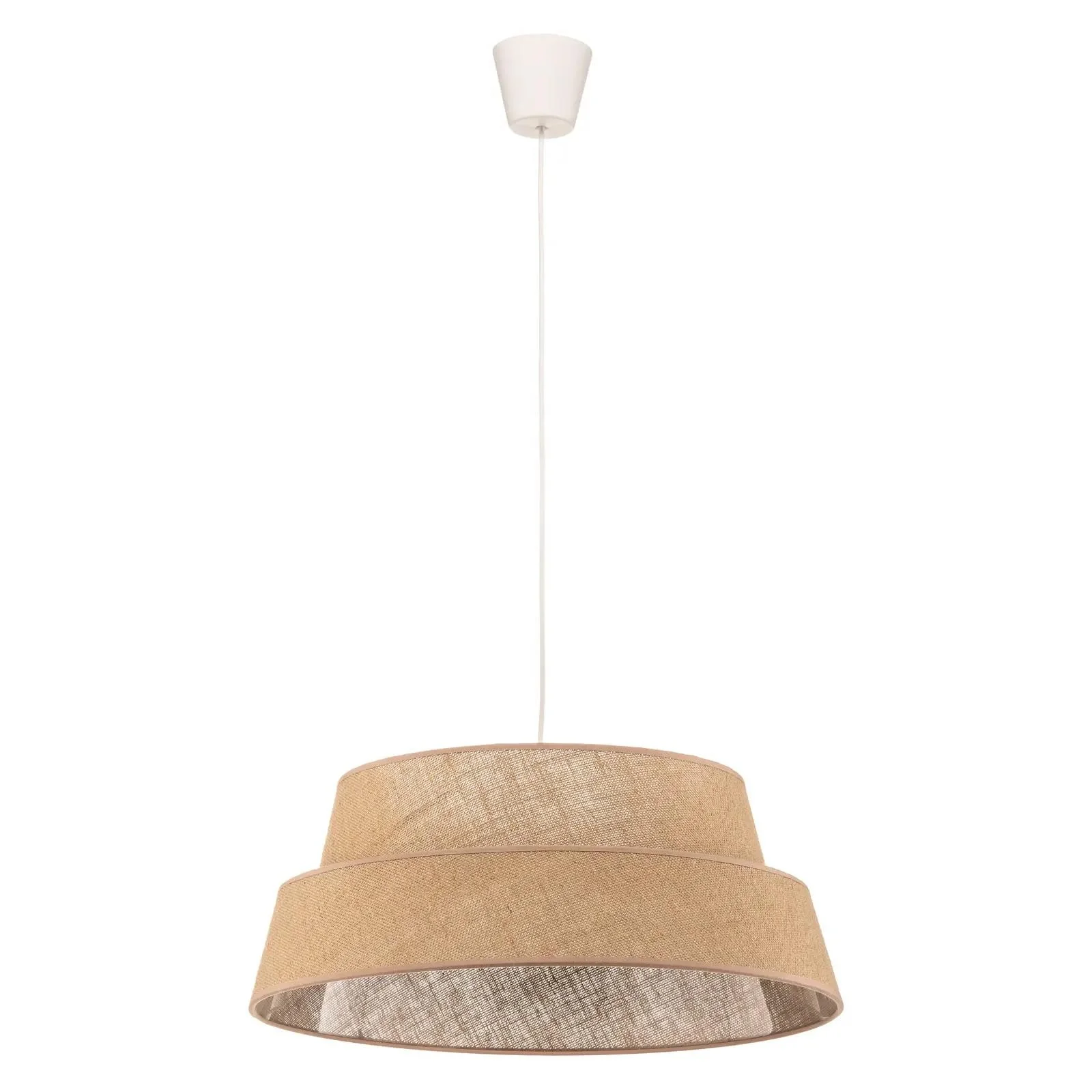 Modern Handmade Brown Linen Fabric Jute Ceiling Light Drum Shade ...