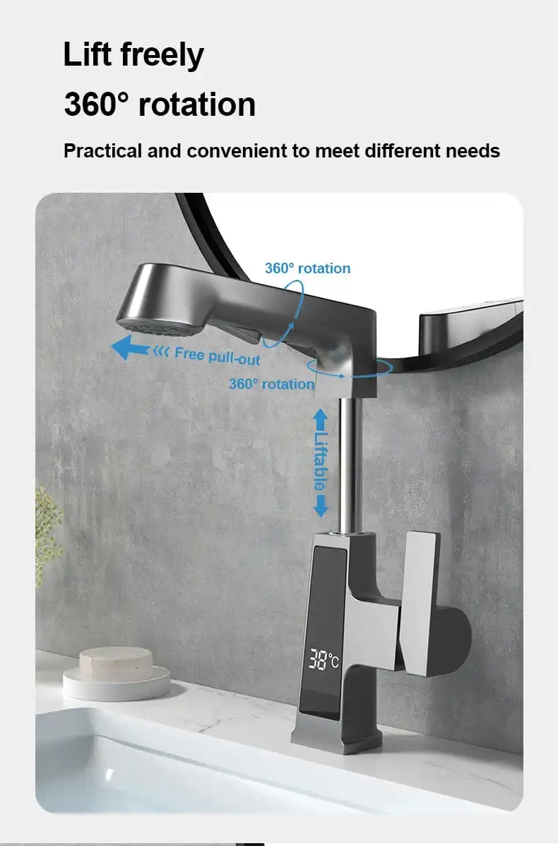 Factory Export New Pull Out Basin Faucet Deck Mount Water Tap Multi ...