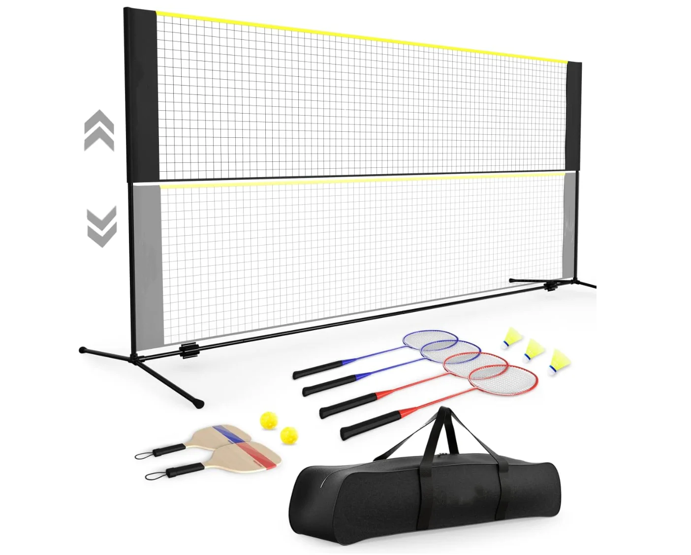 Outdoor Folding Adjustable Portable badminton net stand set racket ...