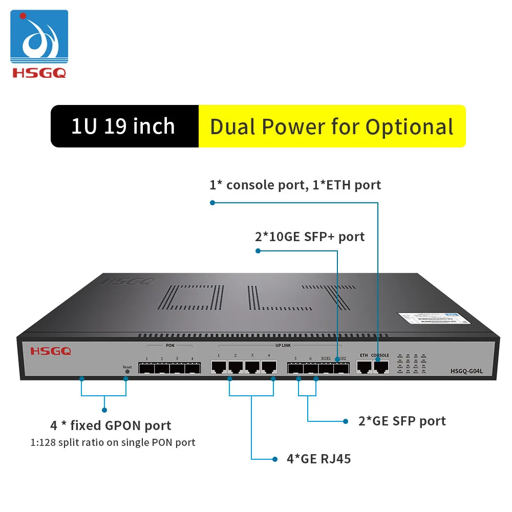 Hsgq-g04l Gpon 4 Ports Optical Fiber Ftth Solution Compatible Any Brand Onu Factory Price Gepon ...