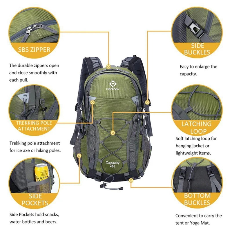 Mountain Backpack Design Classic Travel Lightweight Back Pack Trekking ...