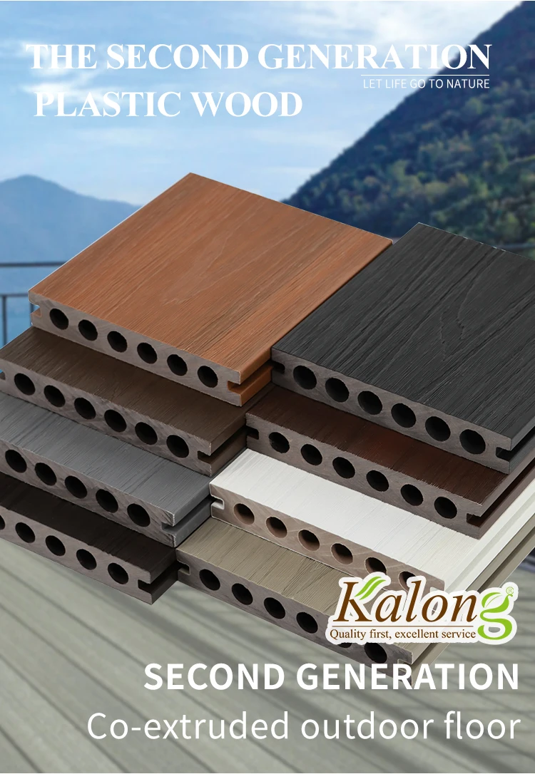 Waterproof Round Hollow Wpc Swimming Pool Decking Co-extrusion Anti-uv ...