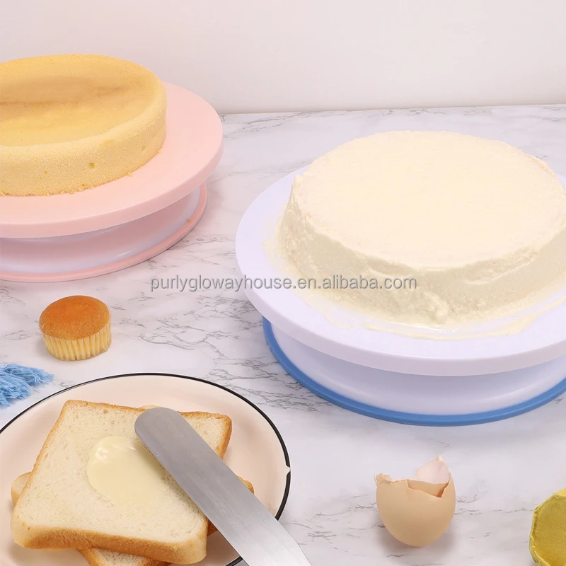 Custom Color Light Plastic Rotating Cake Decorating Turntable Plastic ...