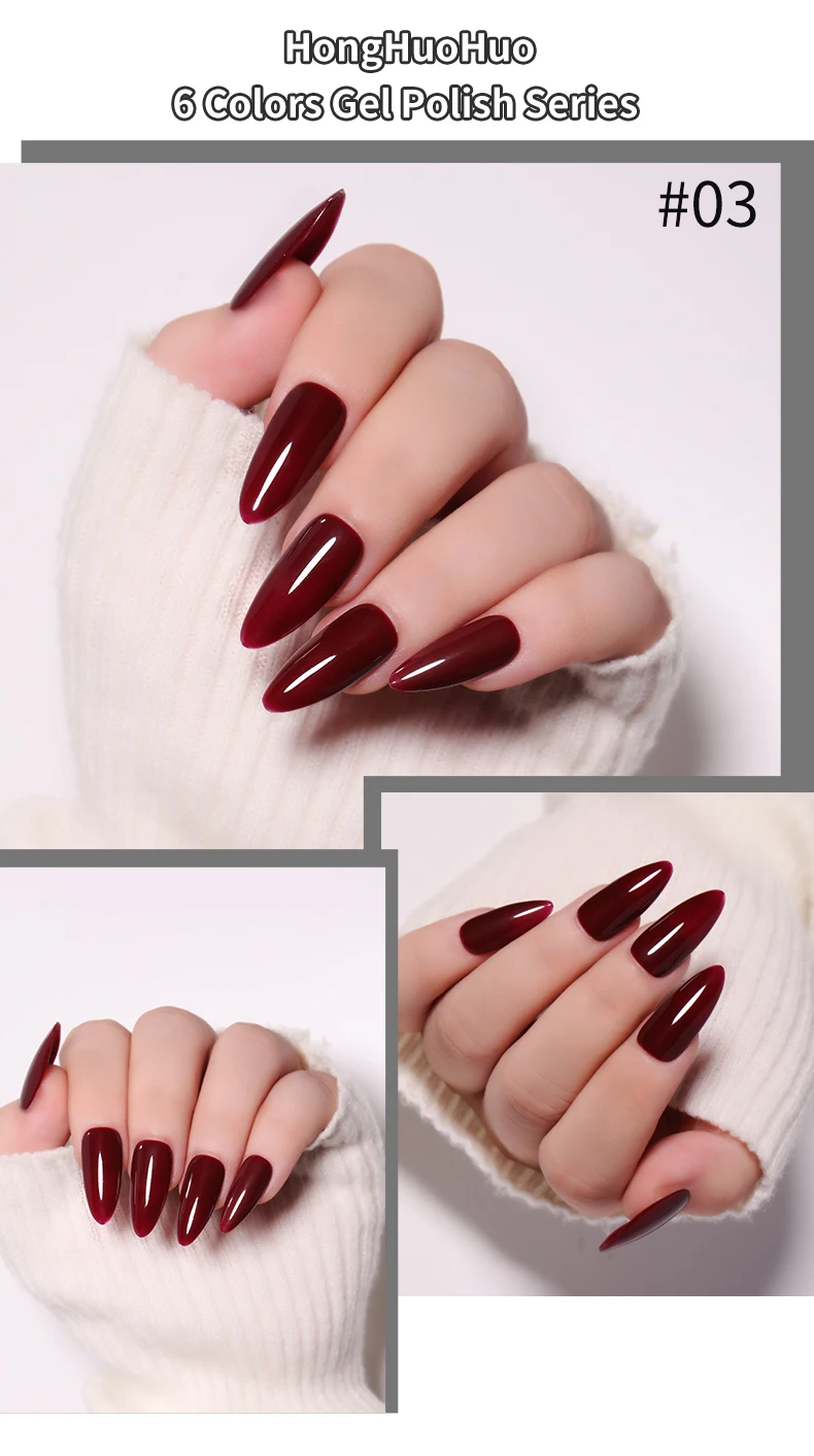 Oem 16ml 6 Colors Red Dark Gel Polish With Glitter Multi Color Sequin ...