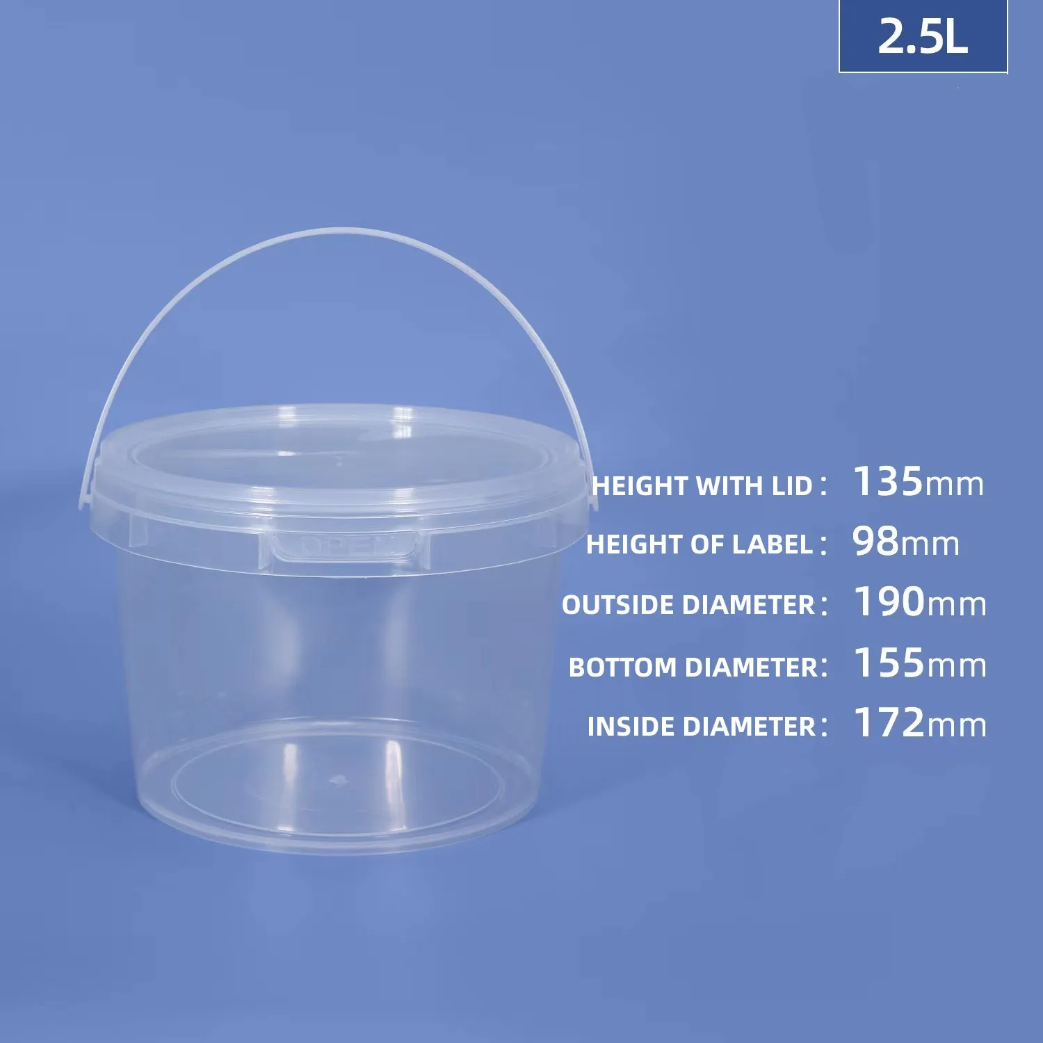 500 Ml Plastic Bucket Food Grade Bucket - Buy 500 Ml Bucket For Food ...