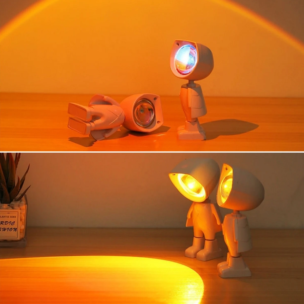LED Lights - Popular USB Sunset Projector Robot Night Light