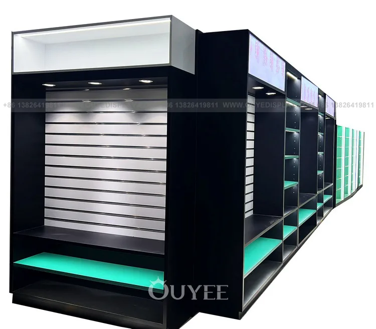 Customized Glass LED Dispensary Furniture for Smoke Shops