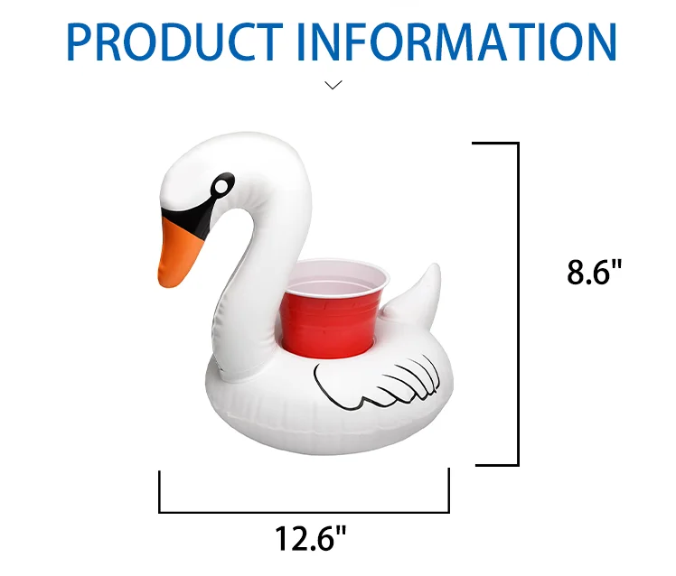 Inflatable Swan Drink Holder Fun And Fruity Pool Float Cup/can Holder ...