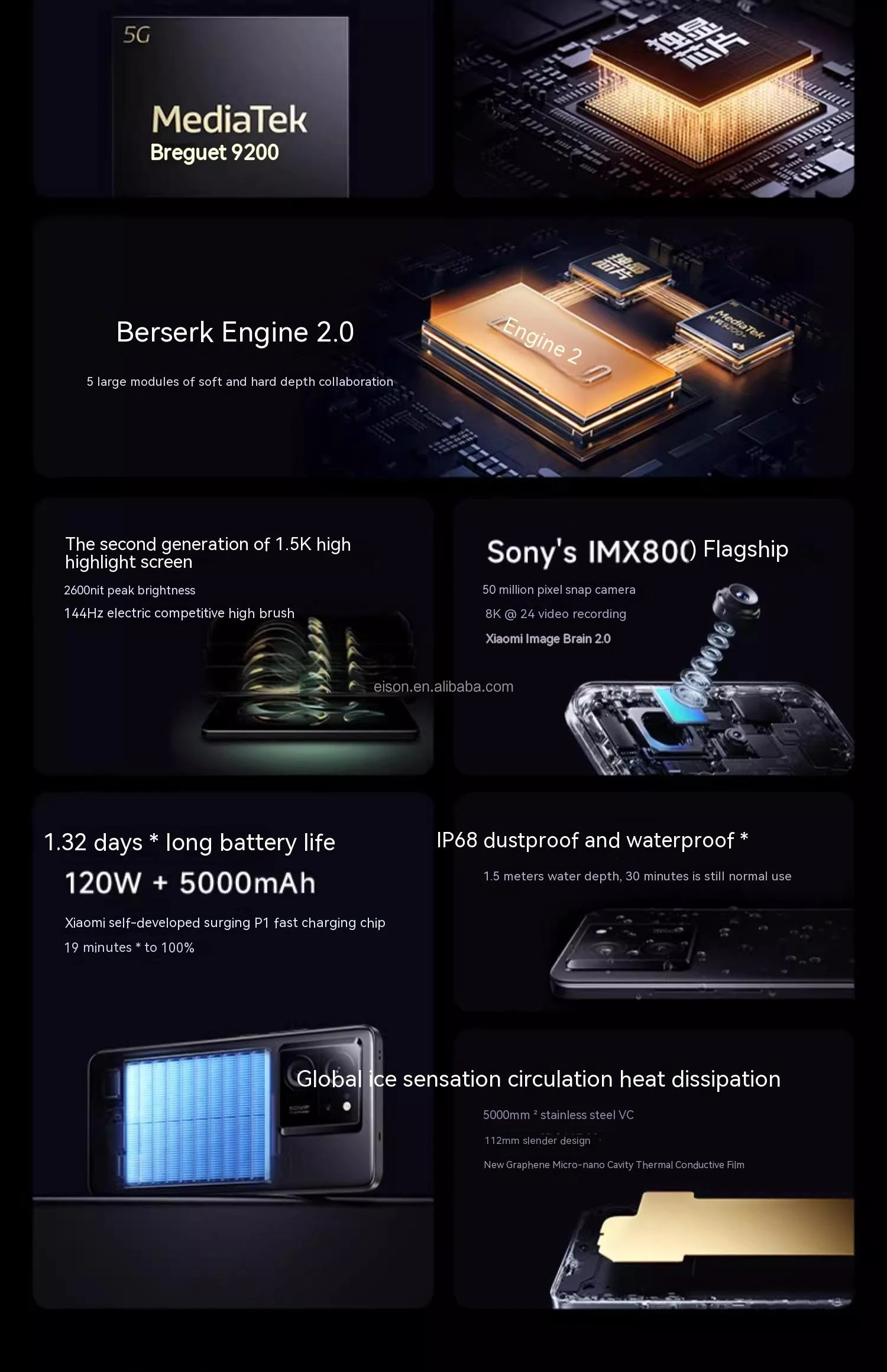 Original Red Mi K60 Ultra 5G Smartphone Dimensity 9200+ 6.67" 1.5K 2712*1220 Display 144hz ...