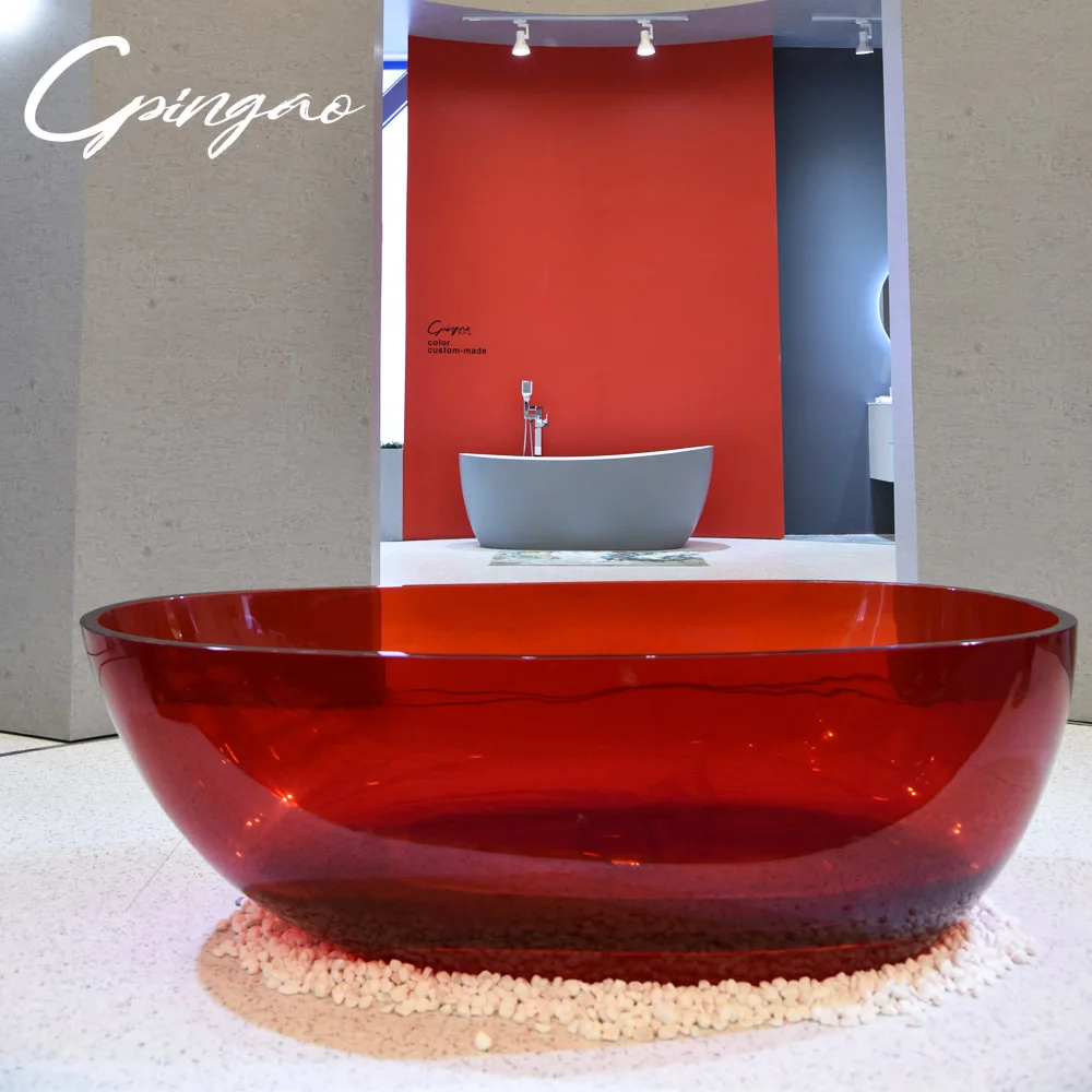 Pure Resin Cast Soaking Bath Tub Crystal clear Resin Tub Transparent ...