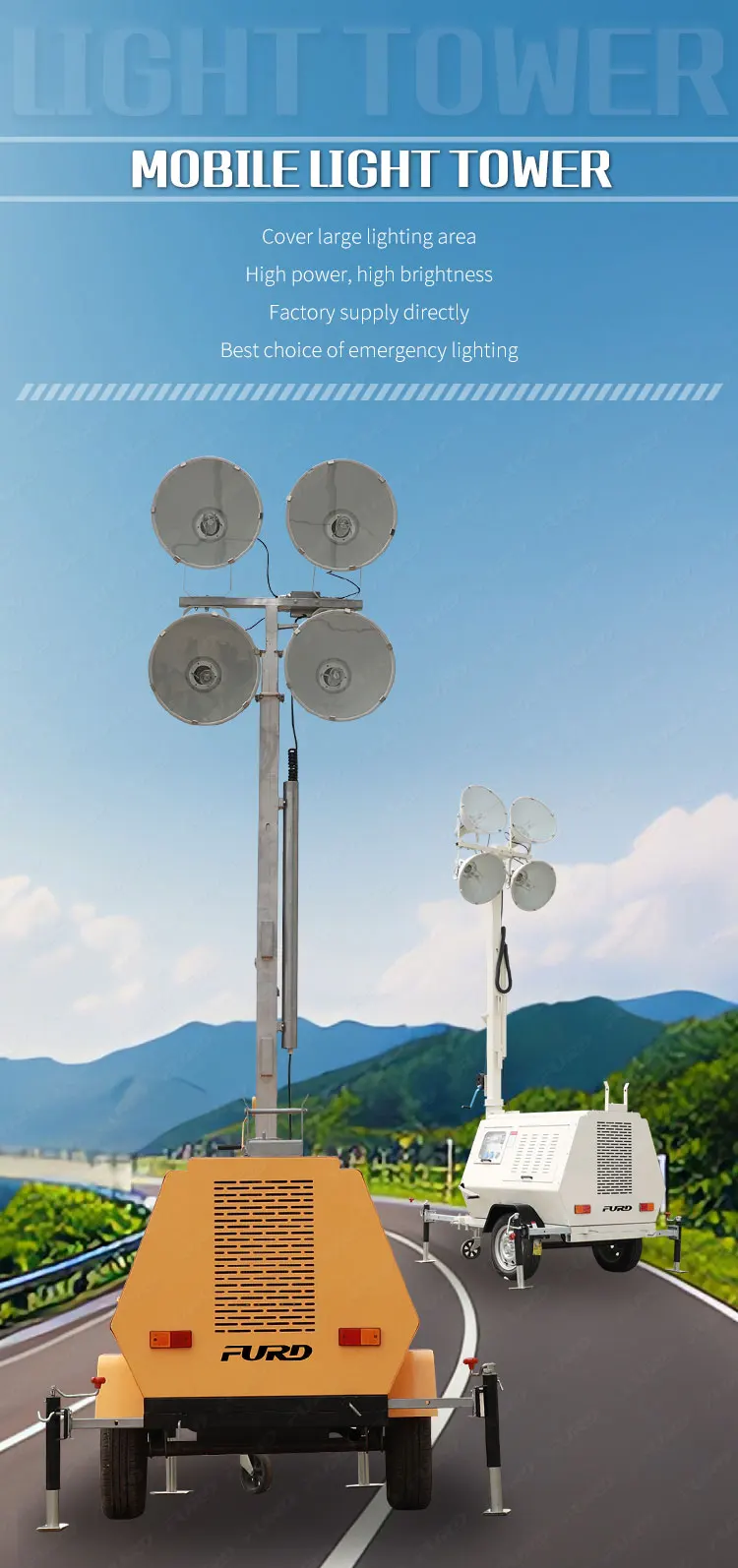 Light Trailer Inspection Lamp Portable Light Towers With Generator ...