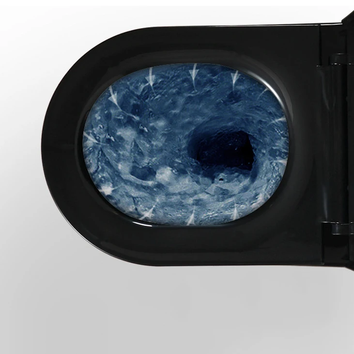 Glossy Black Color Porcelain Bathroom Floor Mount Water Closet One ...