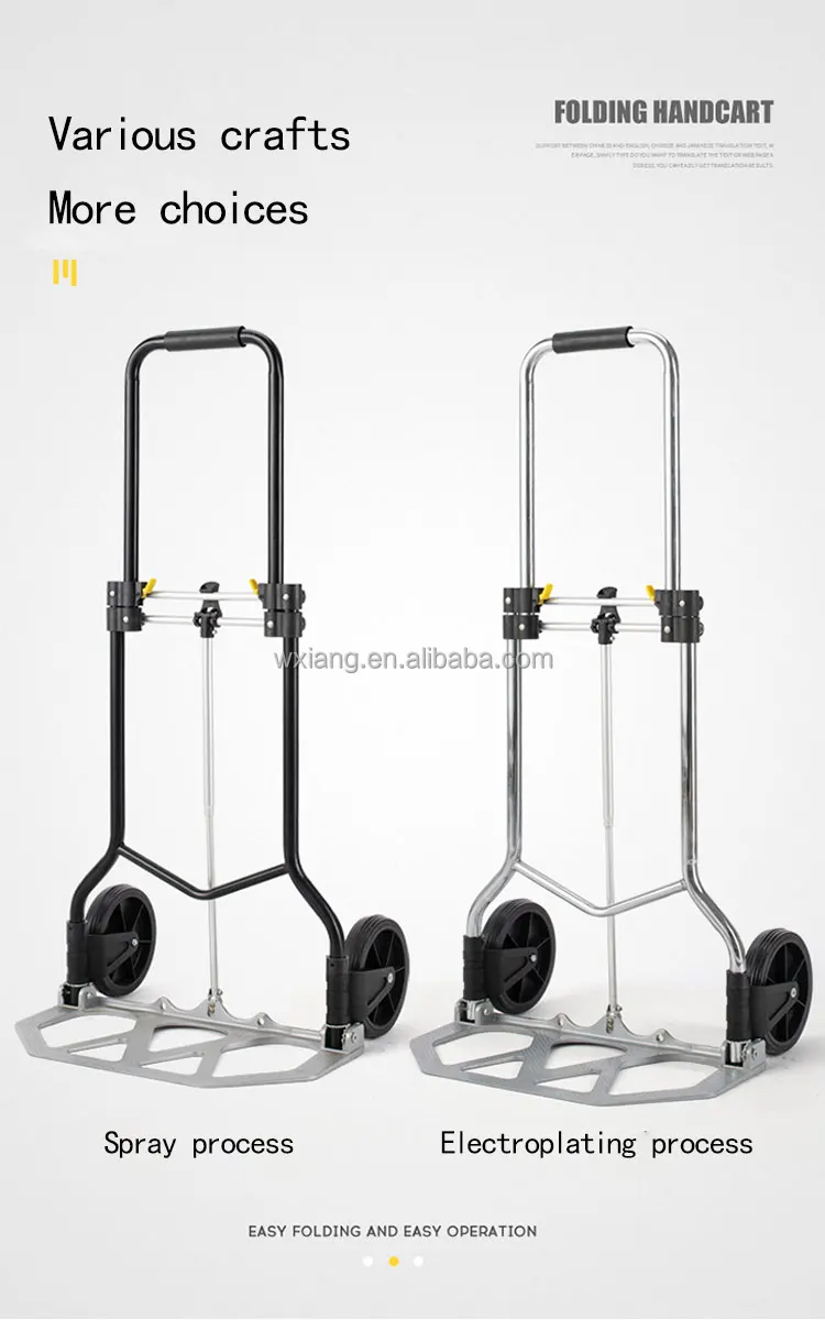 Hand Pull Cart Folding Portable Home Outdoor Luggage Courier Trolley ...