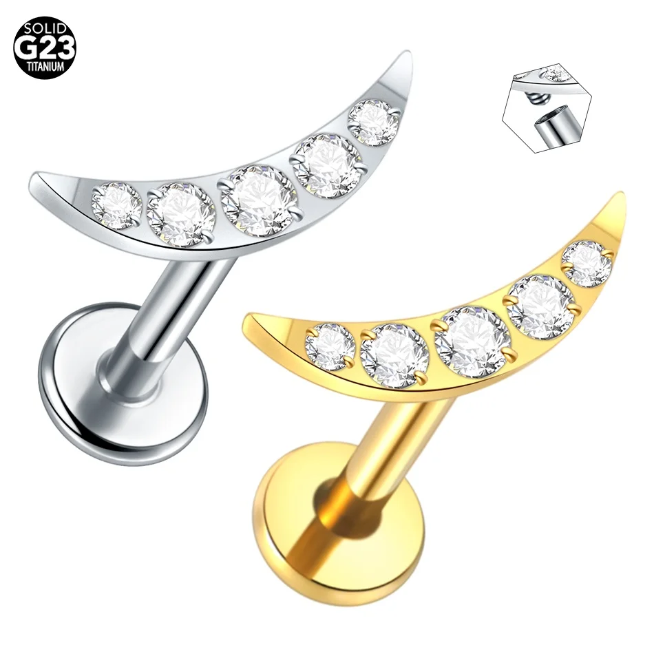 Gaby Jewelry ASTM-F136 Titanium Zircon Piercing De Titanio