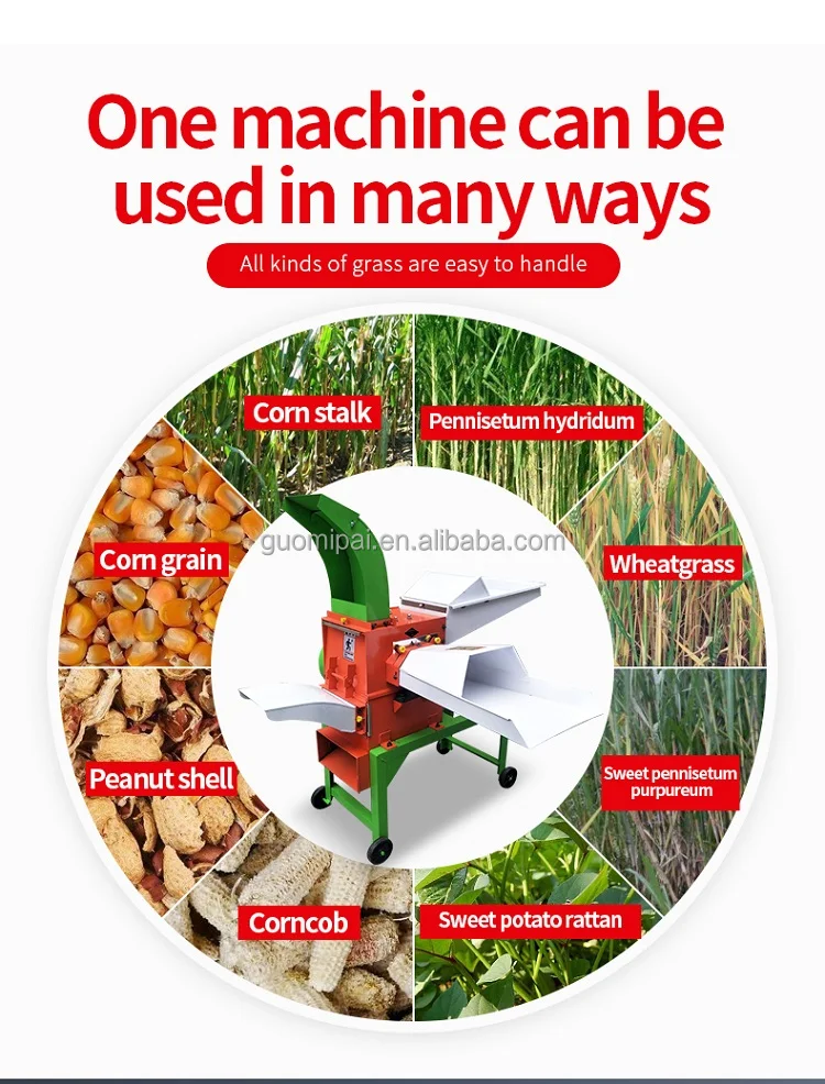 Straw Crusher Machine In Feed Processing Machines Grass Shredder ...