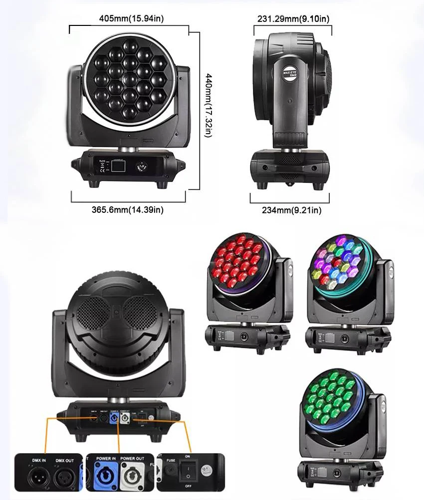 Grace 19x40w Led Moving Head Bee Eye Zoom Beam Wash Moving Head Stage ...