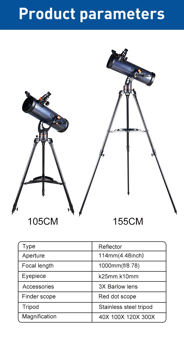 Wholesale 1000mm Focal Length 114mm 300x Long Range Sky-watcher ...