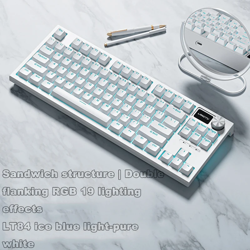 Three-mode Wireless Bluetooth Mechanical Keyboard Green Axis Wired E ...