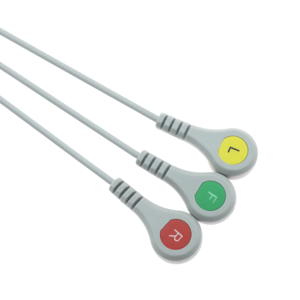 DIN Style AHA OEM Individual ECG 3-Lead EKG Leadwires