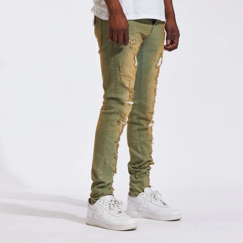 2023 Custom Logo Hip Hop Ripped Vintage Casual Mens Jeans Hommes Pants ...