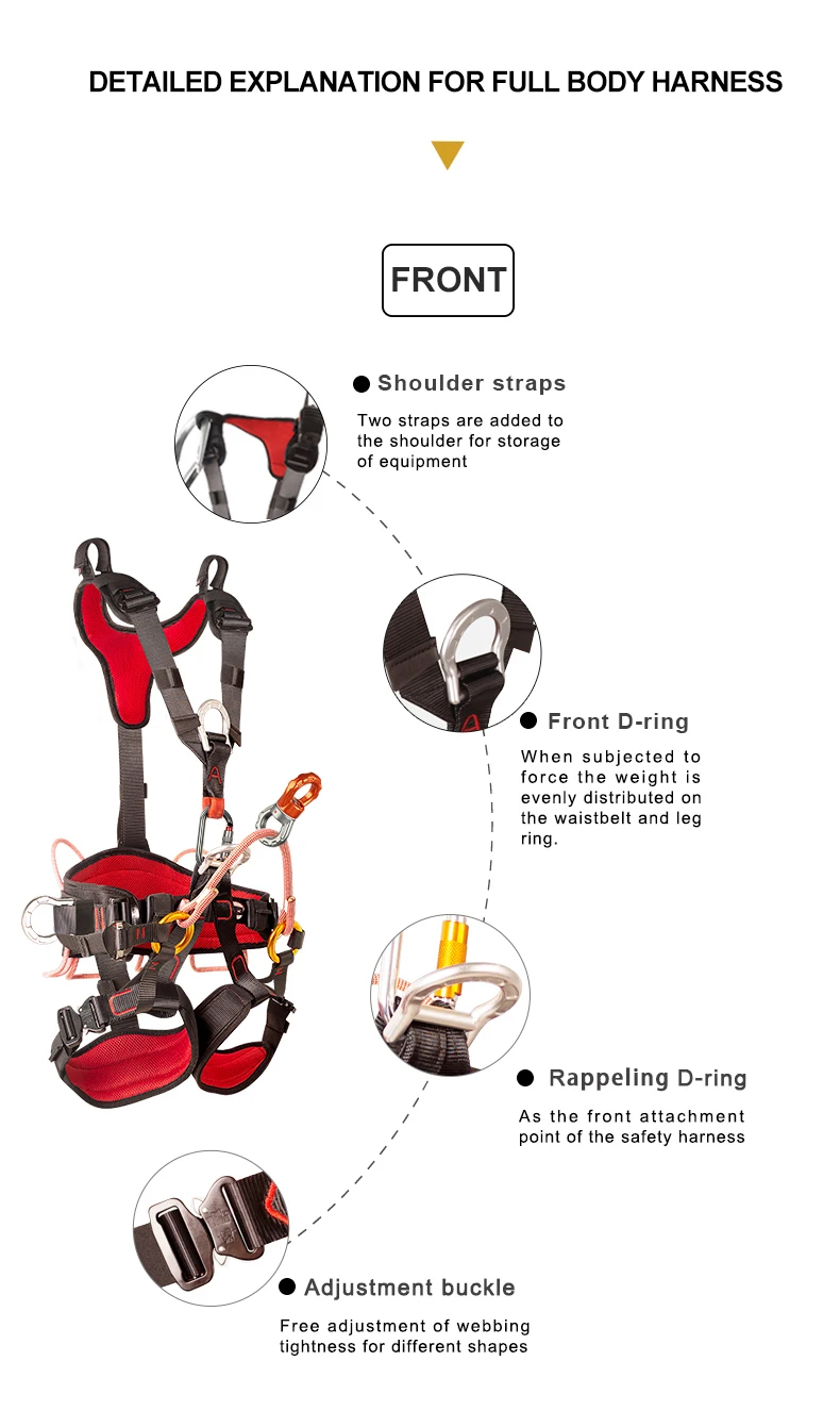 NTR Full Body Safety Harness for Fall Protection & Tree Climbing