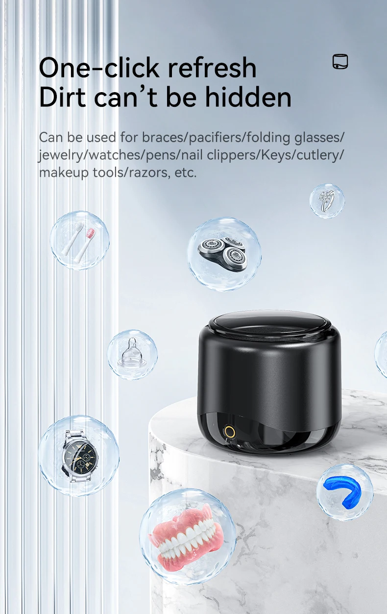 UC08 230ML Ultrasonic Jewelry Cleaner Machine | Denture Cleaner with ...