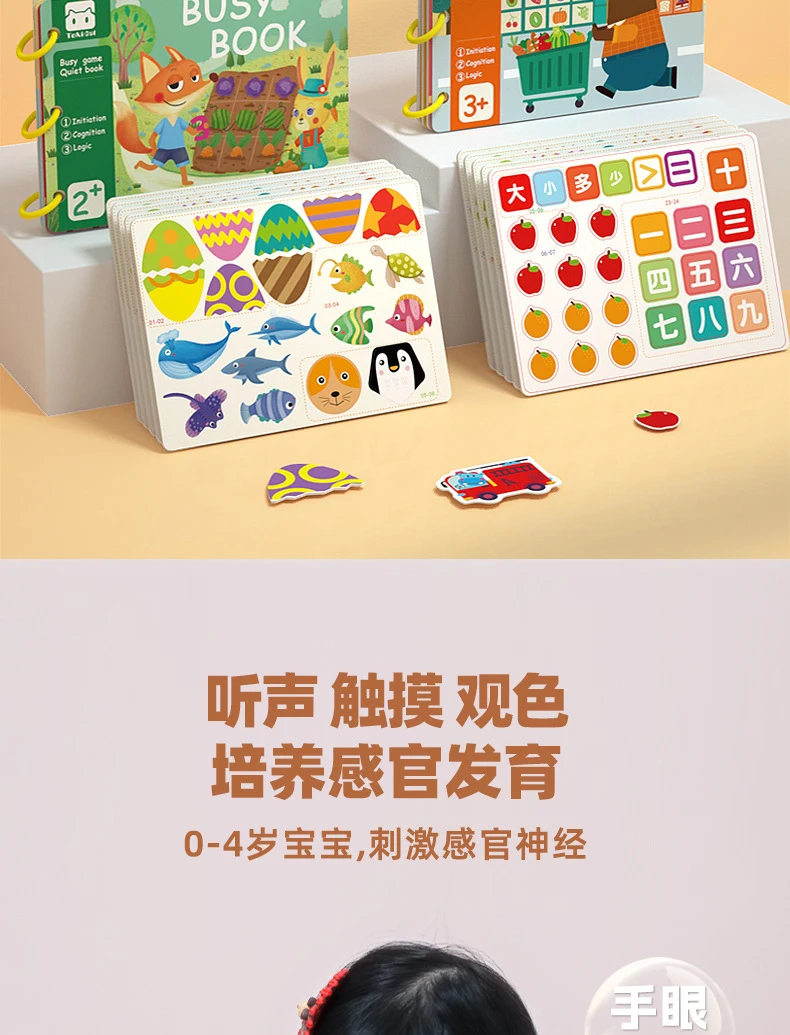 Children Montessori Preschool Busy Book Stickers Learning Sensory ...