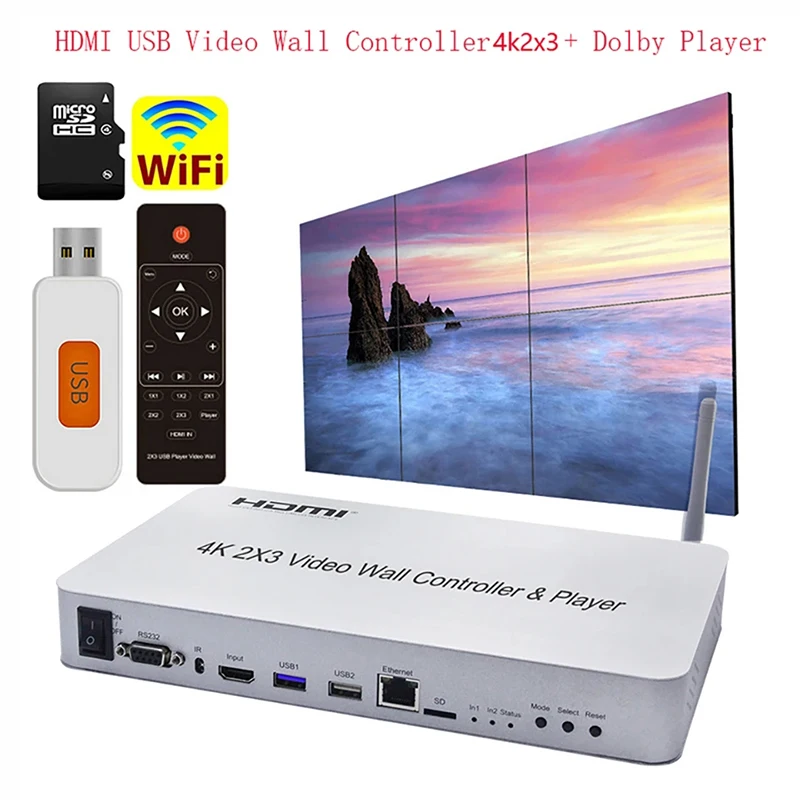 4K 2x3 HDMI Wall Controller with Player - UHD Video Wall