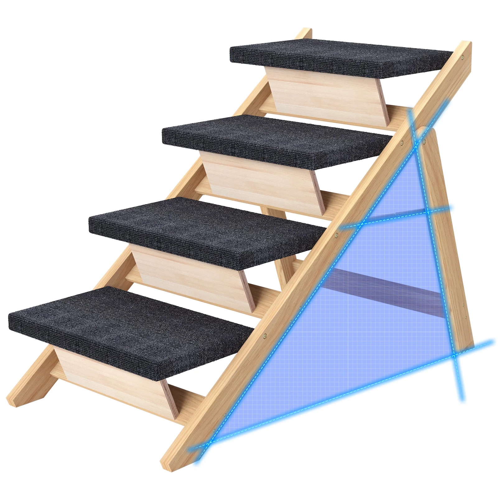 Zmaker Foldable Pet Ramp - Portable Dog Stairs up to 110 Pounds