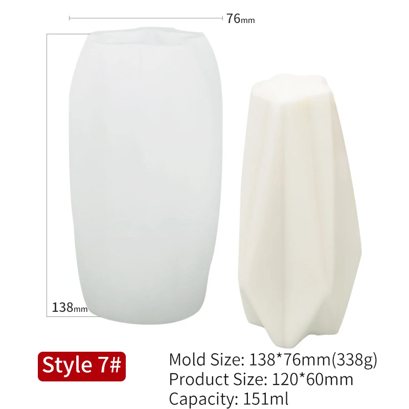 3D Geometric Pyriform Shape Silicone Candle Molds