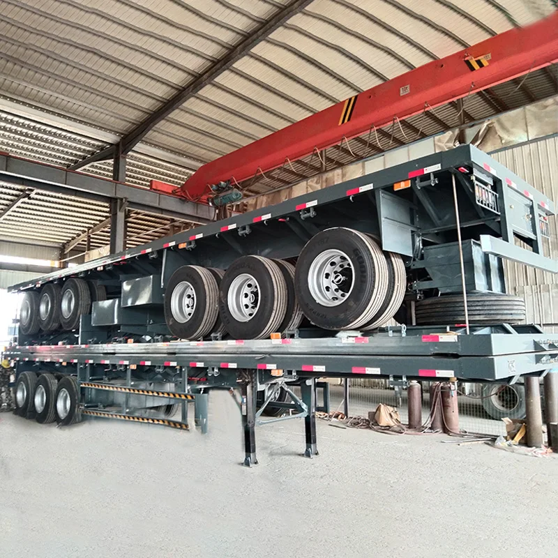 3 Axles 40ft Flatbed Trailer Flatbed Trailer With Container Lock - Buy ...