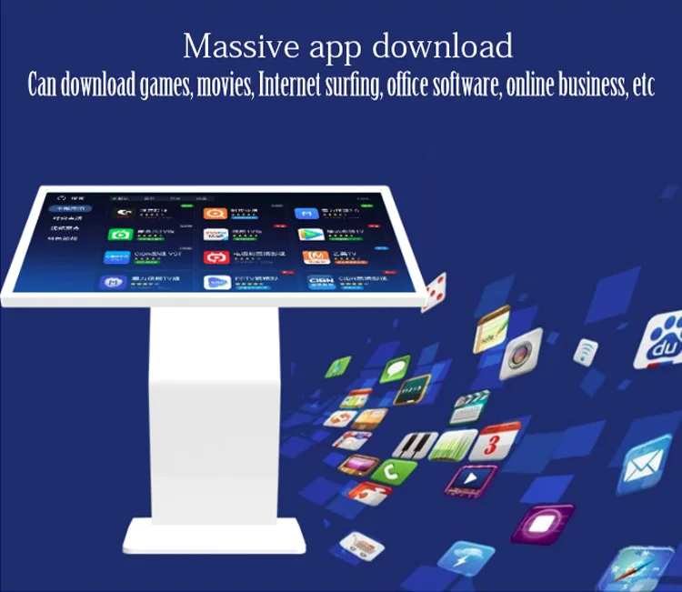 Custom Size Pedestal Floor Stand Touchscreen Digital Advertising Lcd ...